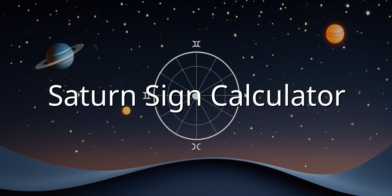 Free Saturn Sign Calculator - Calculate Your Saturn Sign